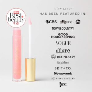 City Beauty City Lips - Plumping Lip Gloss - Hydrate & Volumize - All-Day Wear - Hyaluronic Acid & Peptides Visibly Smooth Lip Wrinkles - Cruelty-Free (Nude)