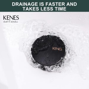 KENES Oil Rubbed Bronze Pop Up Sink Drain, Bathroom Vessel Lavatory Vanity Faucet Sink Drain Stopper, Sink Drain Assembly with Overflow Anti Clog Pop Up Drain