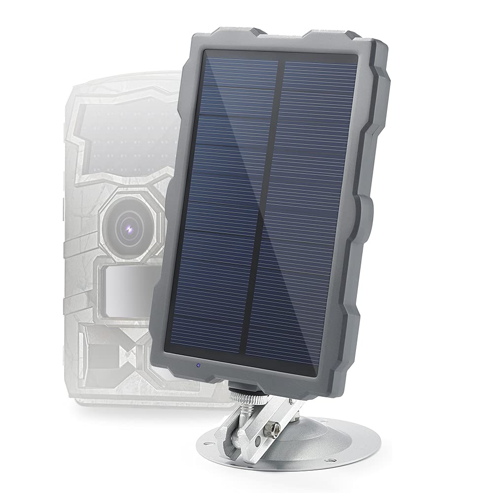 HUDAKWA Trail Camera Solar Panel DC6V 1.5A Built-in Li-ion Battery Solar Power IP56 Waterproof for Most Hunting Game Camera