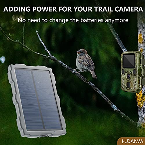 HUDAKWA Trail Camera Solar Panel DC6V 1.5A Built-in Li-ion Battery Solar Power IP56 Waterproof for Most Hunting Game Camera