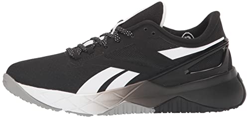 Reebok Women's Nanoflex Cross Trainer, Black/White/Pure Grey, 8.5