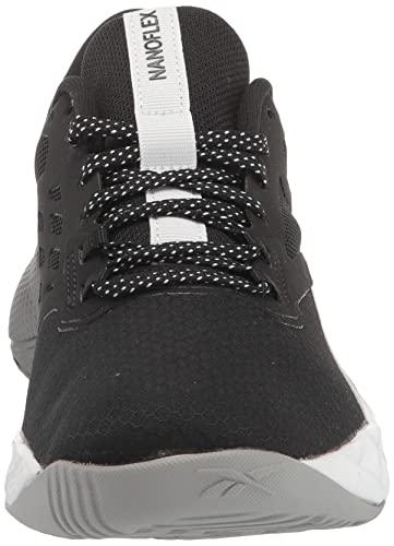 Reebok Women's Nanoflex Cross Trainer, Black/White/Pure Grey, 8.5