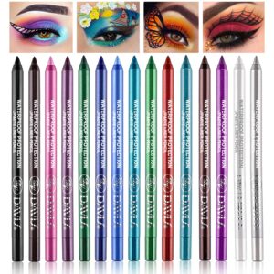 15 colorful eyeliner pen set, eye shadow pencil, pearl eyeliner kit metallic eyeliner pencil glitter eyeliner for women eye&lip liner professional eye makeup set colorful eyeliner eye color