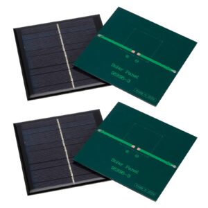 4pcs 1w 5.5v polycrystalline solar panel, high efficiency module off grid pv power for battery charging, boat, caravan, rv 95 x 95mm