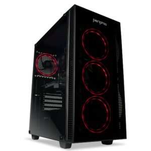 periphio ember gaming computer, rgb, intel quad-core i5, 16gb ram, 120gb ssd + 1tb 7200 rpm hdd, windows 10 gaming pc, geforce gtx 1650 4gb overclocked graphics card, hdmi, wifi, rgb gaming bundle