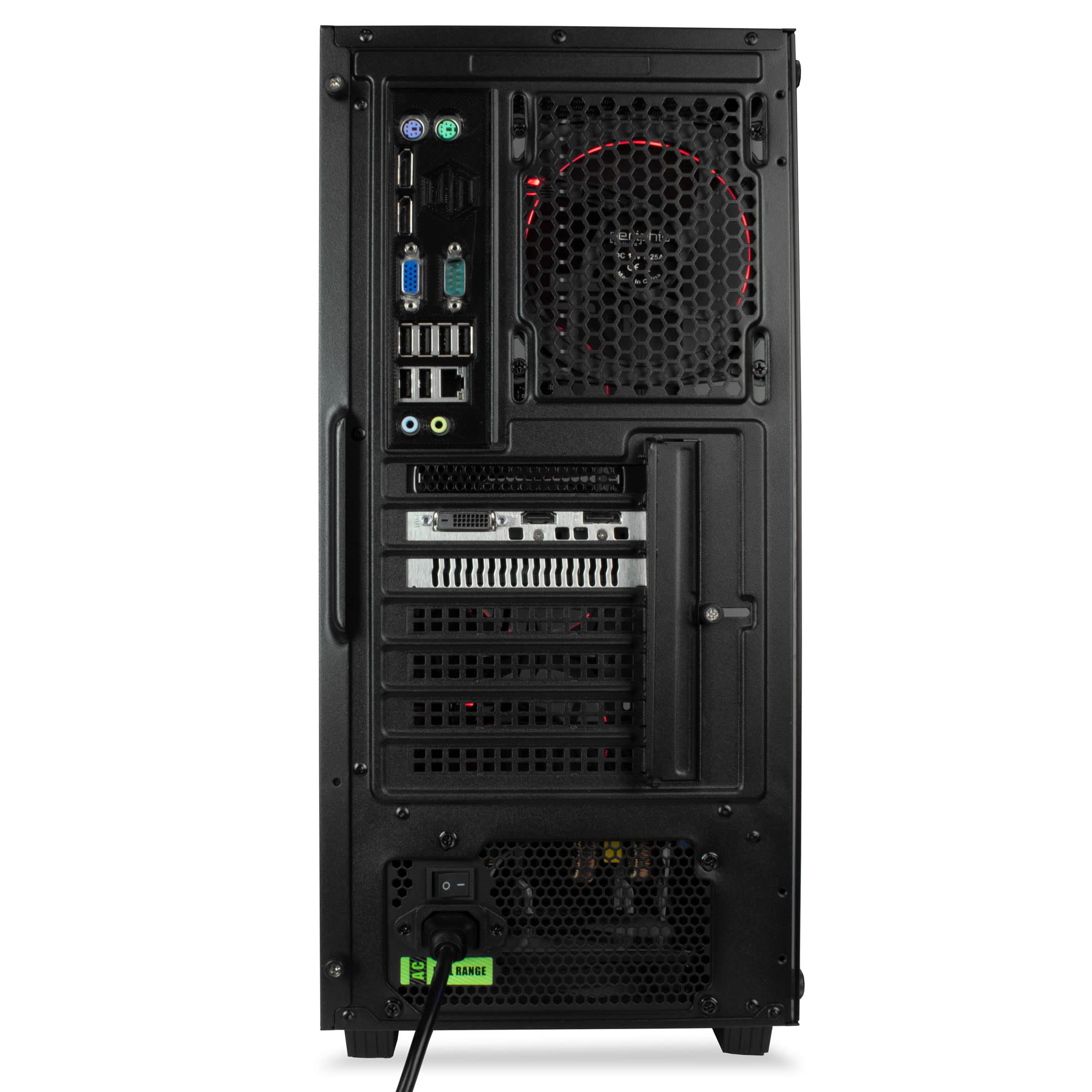 Periphio Ember Gaming Computer, RGB, Intel Quad-Core i5, 16GB RAM, 120GB SSD + 1TB 7200 RPM HDD, Windows 10 Gaming PC, GeForce GTX 1650 4GB Overclocked Graphics Card, HDMI, WiFi, RGB Gaming Bundle