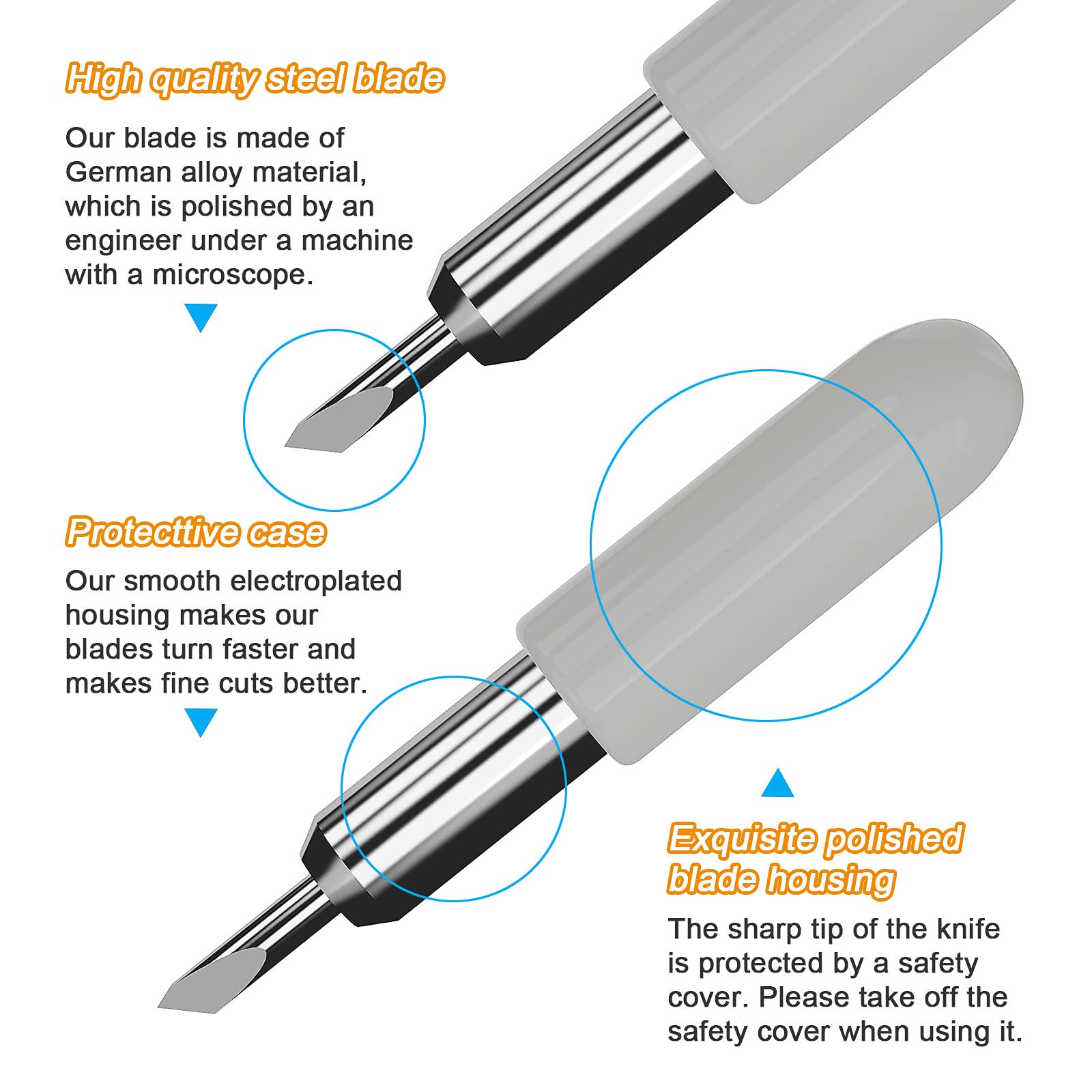 Hadwoer 5PCS Replacement Cutting Blades Compatible with Joy, Cut Vinyl Fabric Carbide Standard Blade Compatible with Joy