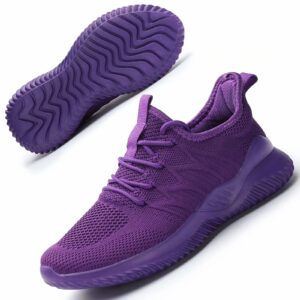 women's running shoes ladies slip on tennis walking sneakers lightweight breathable comfort work gym trainers stylish shoes dark purple