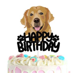 dog cake topper - golden retriever theme happy birthday party decortaons - labrador family gathering decortaons