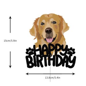 Dog Cake Topper - Golden Retriever Theme Happy Birthday party Decortaons - Labrador family gathering Decortaons