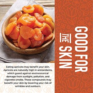 Dried Apricots No Sugar Added, 1 Pound. Dried Apricots Unsweetened, Turkish Apricots Dried Fruit, Dry Apricot Bulk, All Natural, Non-GMO.