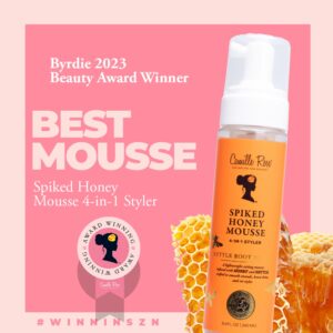 Camille Rose Spiked Honey Mousse, 4-in-1 Hair Styler with Nettle Root, to Nourish and Hydrate Strands, Define Curls, and Add shine, for All Hair Types, 8 fl oz