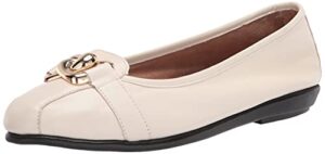 aerosoles women's bristol ballet flat, off white, 5.5