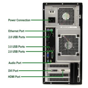 Dell OptiPlex Tower Computer Desktop PC, Intel Core i5 Processor, 8GB Ram, 128GB M.2 SSD + 1TB Hard Drive, WiFi & Bluetooth, HDMI, Nvidia GeForce GT 1030 4GB DDR4, Windows 10 (Renewed)