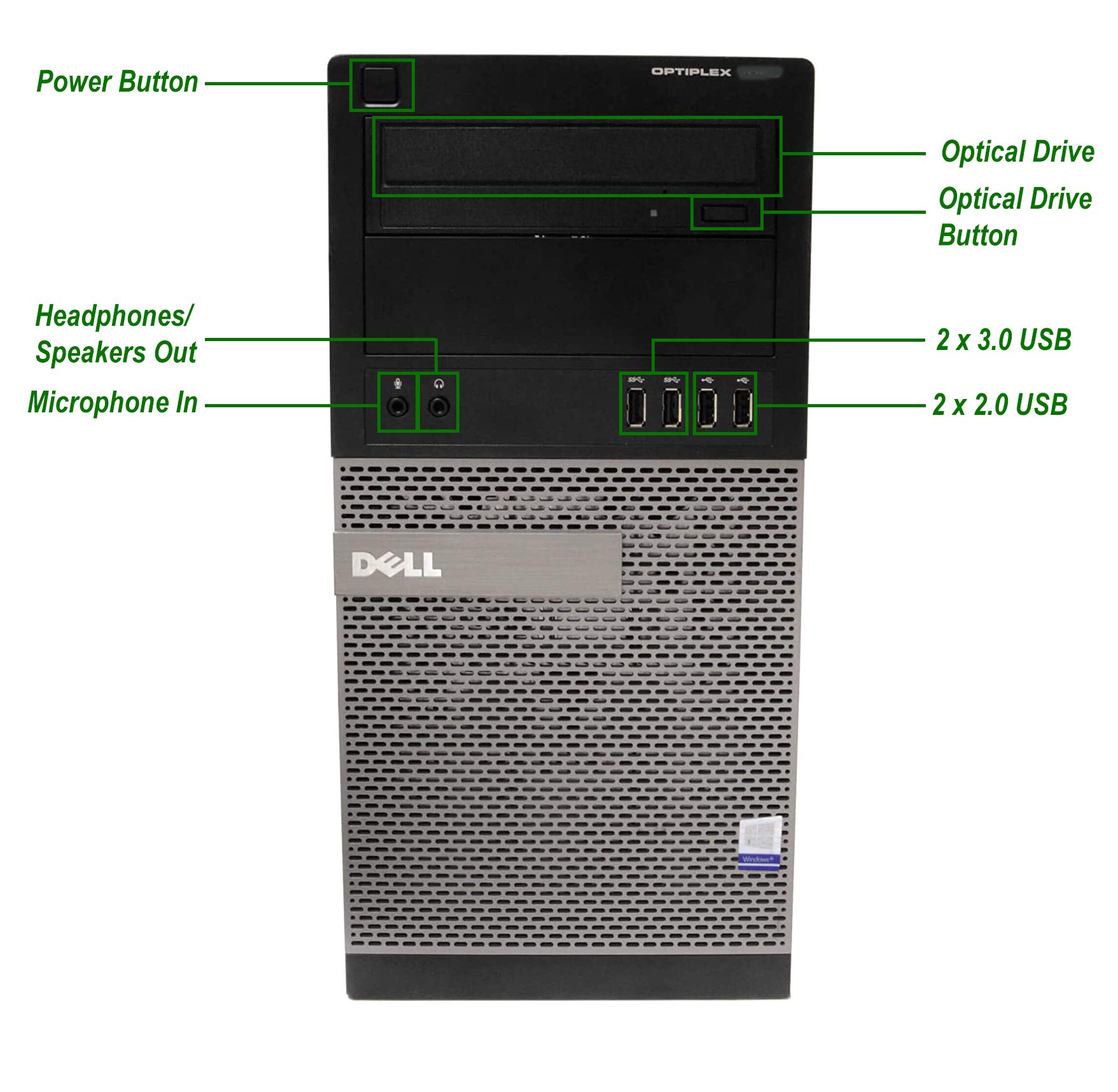 Dell OptiPlex Tower Computer Desktop PC, Intel Core i5 Processor, 8GB Ram, 128GB M.2 SSD + 1TB Hard Drive, WiFi & Bluetooth, HDMI, Nvidia GeForce GT 1030 4GB DDR4, Windows 10 (Renewed)