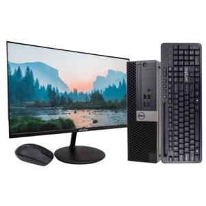 dell business desktop optiplex 7040 computer, intel core i7 quad core, 8gb ram, 240gb ssd, dvd, wi-fi, windows 10 pro, wireless keyboard, new 23.6 monitor (renewed)