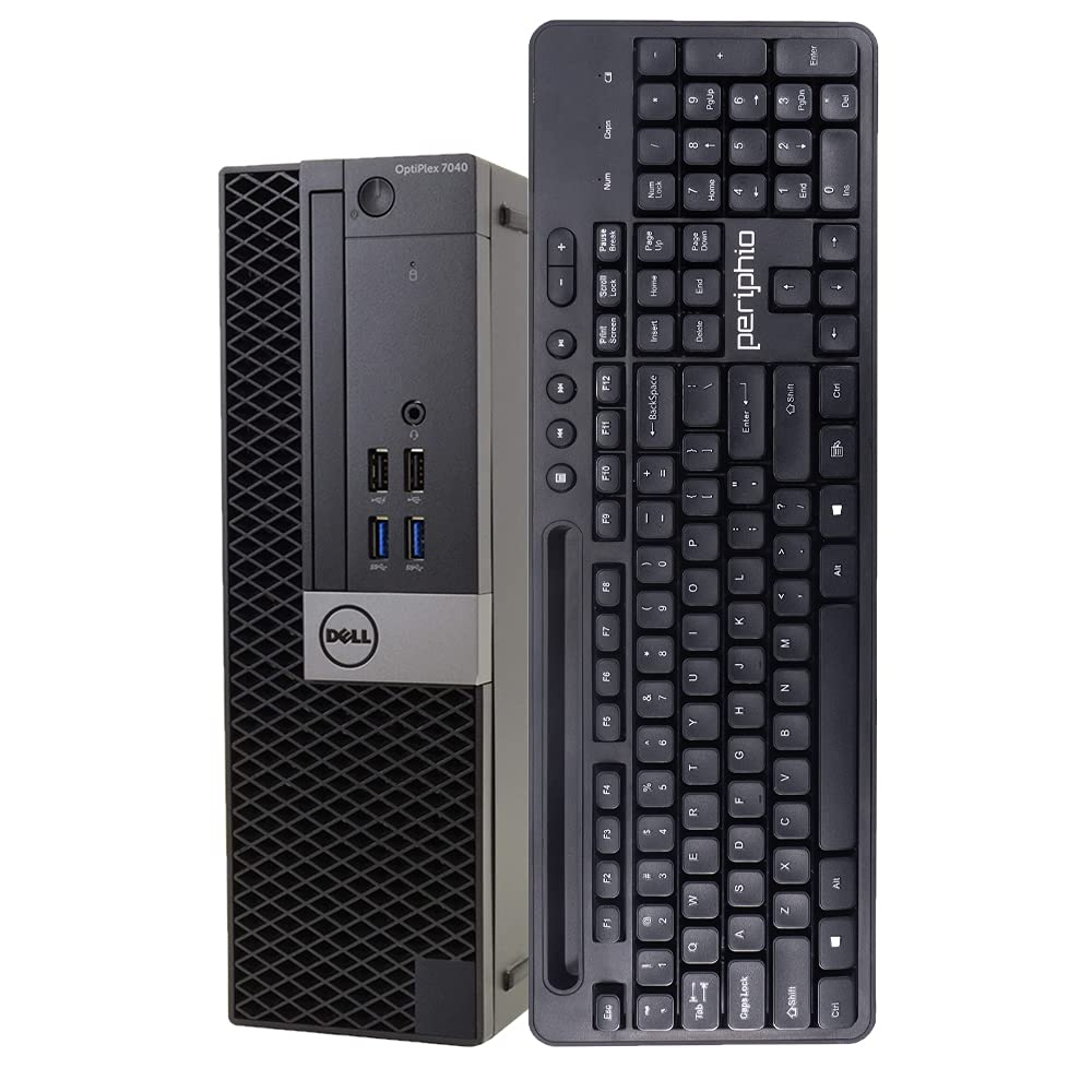 Dell Business Desktop Optiplex 7040 Computer, Intel Core i7 Quad Core, 8GB RAM, 240GB SSD, DVD, Wi-Fi, Windows 10 Pro, Wireless Keyboard, New 23.6 Monitor (Renewed)