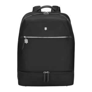 victorinox victoria signature deluxe backpack - professional laptop backpack for women - holds computer & tablet - includes clutch - 18 liters, black