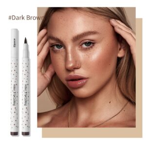 Freckle Pen 2 Colors Waterproof Long Lasting Quick Dry Small Spot Natural Like Face Freckle Makeup Pen, Dark Brown and Light Brown, Upgrade Design