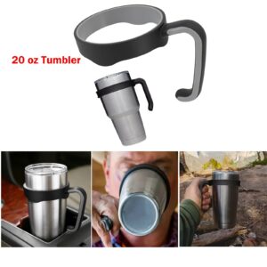 Handle Compatible with Yetii Rambler 20 Oz Yram20 & Compatible with RTIC Tumbler 20oz (2 Pcs) Grey