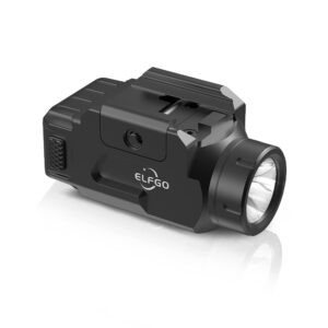 elfgo compact rail mounted pistol light, 600 lumens mini led strobe tactical flashlight weapon light, gun lights for glock, picatinny mil-std-1913, springfield