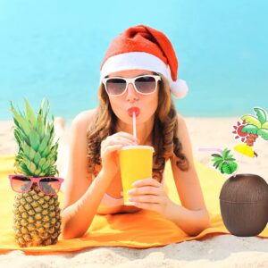 ALINK 18 Coconut Cups with 18 Straws and 18 Cocktail Drink Picks, Hawaiian Luau Tiki and Beach Party Decorations for Kids and Adults