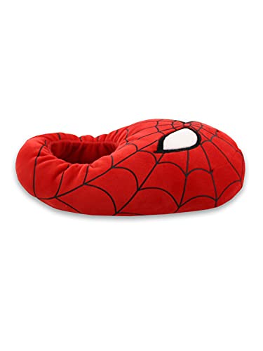 Marvel Spider-Man Mooshy Plush Adult Mens Slippers (Medium, Red)