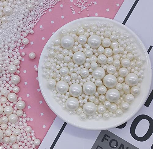 Edible Pearl Sugar Sprinkles White Candy 120g/ 4.2oz Baking Edible Cake Decorations Cupcake Toppers Cookie Decorating Ice Cream Toppings Celebrations Shaker Jar Wedding Shower Party Christmas Supplies