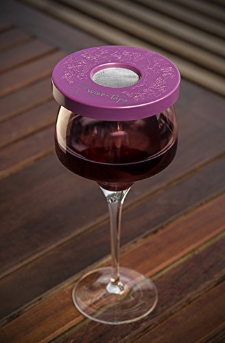 Wine Tapa Drinking Glass Covers-Keep Bugs Away from Wine Glasses Outdoors-Use as Cover for Coffee Mugs, Soda Cans, and Drinking Glasses, Set of 4 No Spill Drink Covers (Morning Glory)