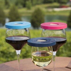 Wine Tapa Drinking Glass Covers-Keep Bugs Away from Wine Glasses Outdoors-Use as Cover for Coffee Mugs, Soda Cans, and Drinking Glasses, Set of 4 No Spill Drink Covers (Morning Glory)