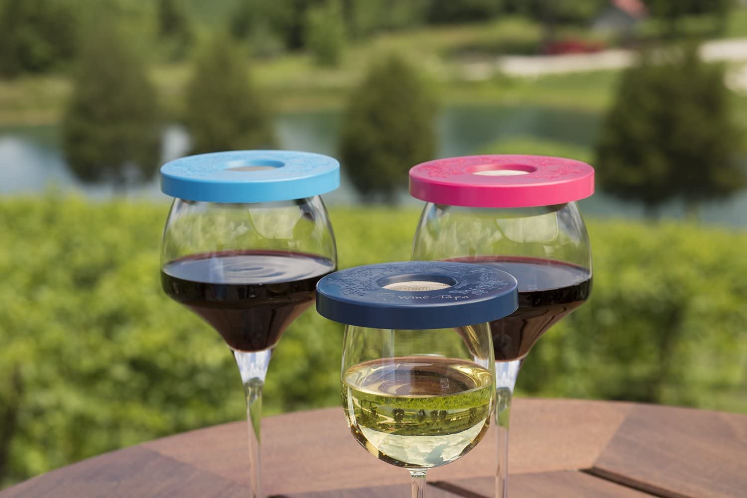 Wine Tapa Drinking Glass Covers-Keep Bugs Away from Wine Glasses Outdoors-Use as Cover for Coffee Mugs, Soda Cans, and Drinking Glasses, Set of 4 No Spill Drink Covers (Morning Glory)