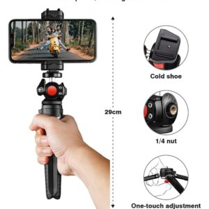 Camera Mini Tripod, Etour Lightweight Vlog Tripod Holder, Adjustable [Stable Handheld Vlogging Tripod] of DSLR Compatible with Sony A6000 Canon M50 G7x Mark ii/Phone, Table Stand for Vlogger Creator