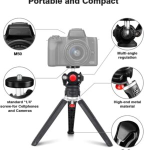 Camera Mini Tripod, Etour Lightweight Vlog Tripod Holder, Adjustable [Stable Handheld Vlogging Tripod] of DSLR Compatible with Sony A6000 Canon M50 G7x Mark ii/Phone, Table Stand for Vlogger Creator