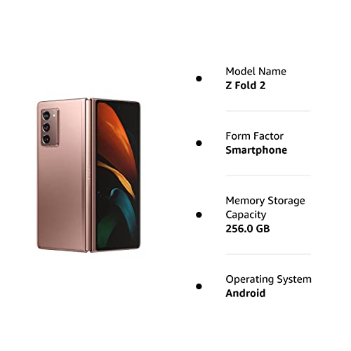 SAMSUNG Electronics Galaxy Z Fold 2 5G F916U | Android Cell Phone | 256GB Storage | US Version Smartphone Tablet | 2-in-1 Refined Design, Flex Mode | T-Mobile Locked - (Renewed)