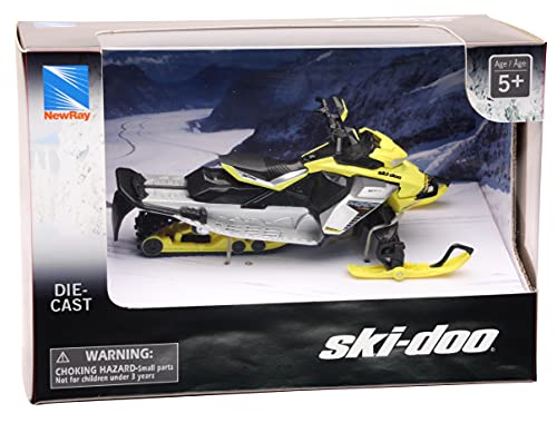 NewRay Toy 1:20 Scale Mini Die Cast MXZ X-RS Snowmobile Yellow