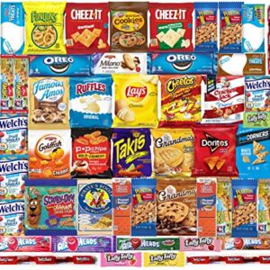 Ultimate Variety Sampler Care Package - Gift Package, Snacks, Chips, Cookies, Bars, Candies, Nuts Gift Box, Great for HALLOWEEN, Christmas, Thanks Giving, Office Meetings ,Friends & Family, Military,College Students (50 Count)