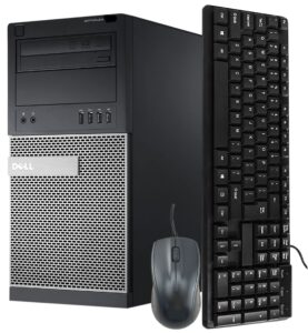 dell optiplex 9020 tower computer desktop pc, intel core i5 processor, 8gb ram, 120gb m.2 ssd + 2tb hard drive, wifi & bluetooth, hdmi, nvidia geforce gt 1030 2gb ddr5, windows 10 (renewed)