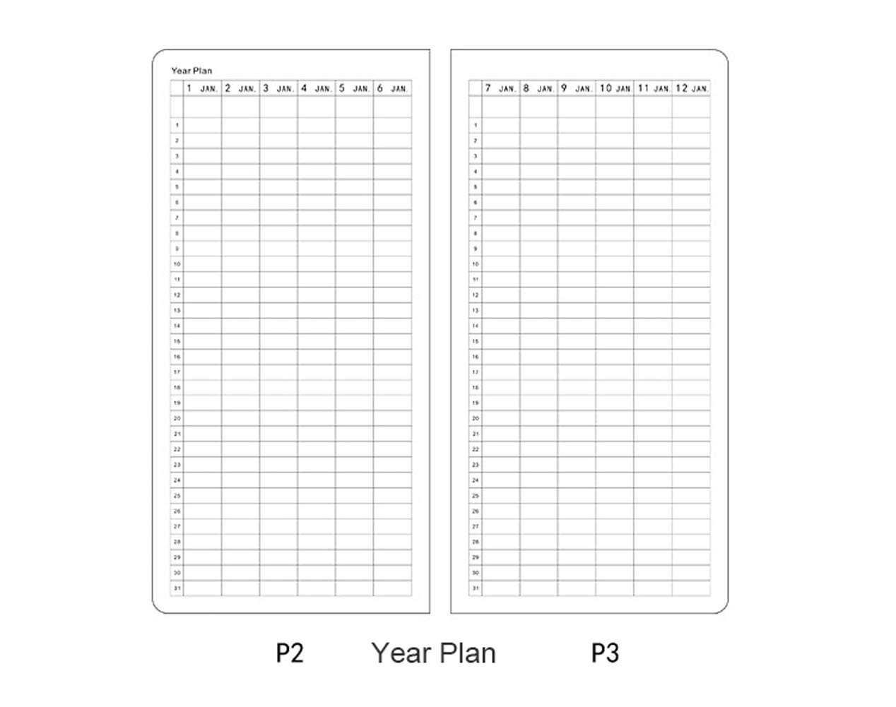 xingtingyu Undated Pocket Weekly Planner Schedule Organizer Agenda Year Month Week Plan A6 Notebook (A6 undated Planner Blue), Small