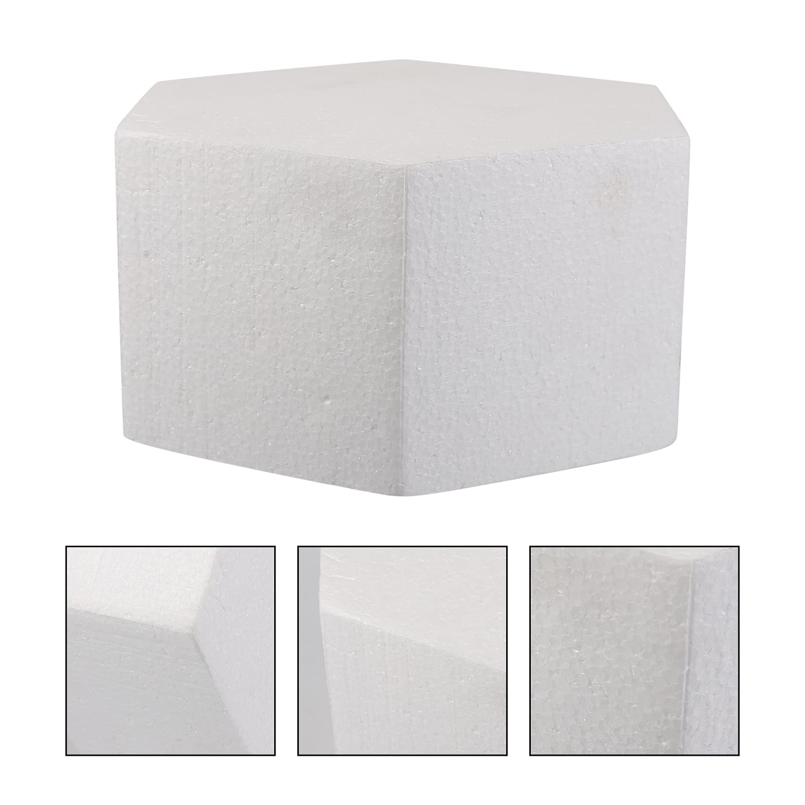 Hemoton 1pc Cake Model White Decor Hexagon Cake Pan DIY Crafts Wedding Decor Sculpture Decor Sphere Mold Wedding Props White Paper Cups Cake Square Tool Artificial Statue