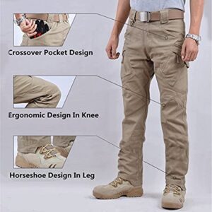 BUTERULES Tactical Pants Mens Multi Pockets Cargo Pants Military Combat Cotton Pant Dark Gray L(32)