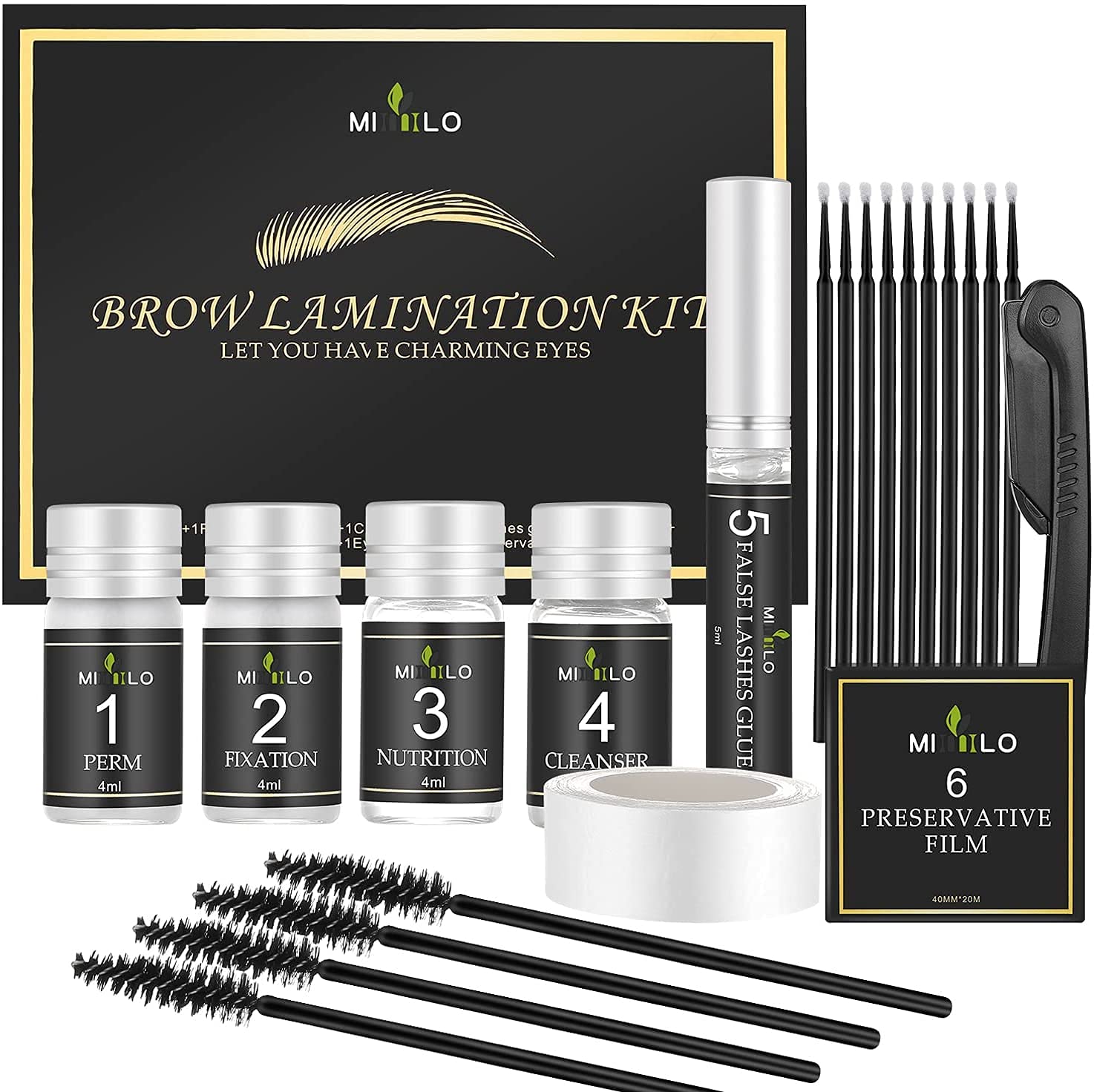 Brow Lamination Kit,JUANPHEA Professional Eyebrow Perming Kit,DIY Eyebrow Lift Styling Kit for Fuller and Messy Eyebrows,Suitable for Salon,Home Use