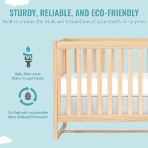 Dream On Me Milo 5-in-1 Convertible Crib and Changing Table with Free Changing Pad in Vintage White Oak, 3 Mattress Height Settings, Non-Toxic Finishes, Pinewood