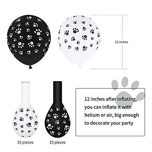 30 Pcs Pet Paw Balloons Dog Puppy Paw Print Latex Balloons 12 Inches Party Balloon for Paw Patrol Theme Party and Birthday Decorations