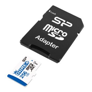 Silicon Power 256GB SDXC Micro SD Card Gaming Memory Card with Adapter Compatible with Nintendo-Switch