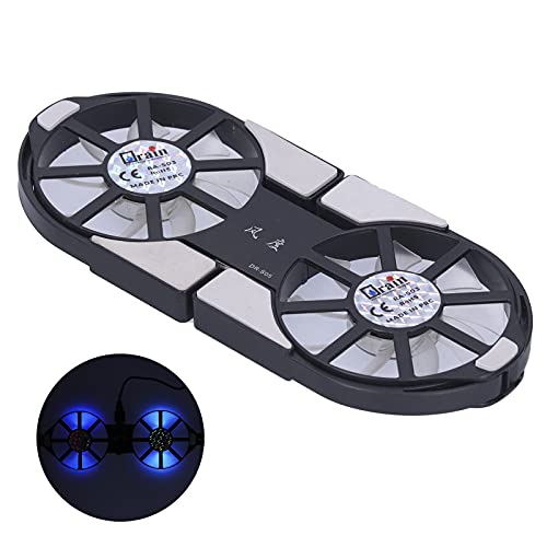 Laptop Cooler Cooling Pad,Portable USB Powered,4Color Laptop Cooling Pad,Foldable Notebook Cooler DualFan,Large Air Volume Radiator Heat Sink,with Blue LED Light(Black)