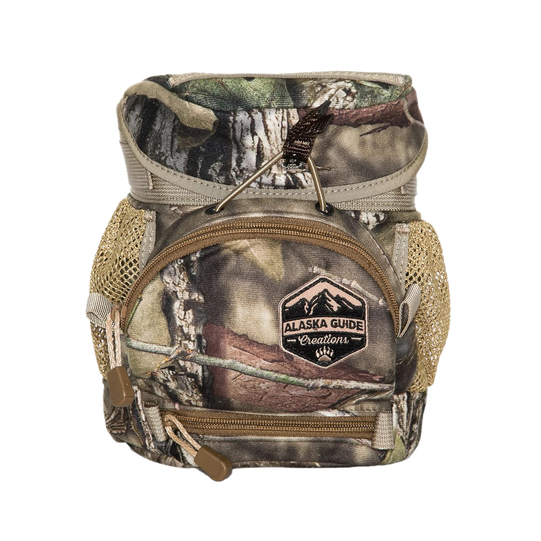 Alaska Guide Creations Hybrid with MAX Pocket | Compact Utility Bag with Mesh Side Pockets | Binocular Harness for Comfort and Quick Access (Realtree Edge)