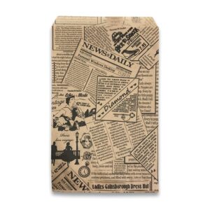 888 display usa, inc 50 pcs of 6” x 9” newsprint/kraft paper gift bags – shopping/sales/tote bags