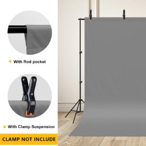 CPLIRIS 10x12ft Grey Backdrop for Photography, Pure Polyester Grey Photo Booth Backdrop Collapsible Grey Screen Curtain for Photoshoot, Party and Video