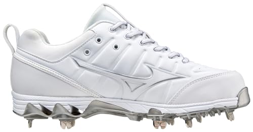 Mizuno womens 9-spike 9 Spike Swift 7 Low Metal Softball Cleat, White, 8.5 US