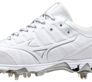 Mizuno womens 9-spike 9 Spike Swift 7 Low Metal Softball Cleat, White, 8.5 US